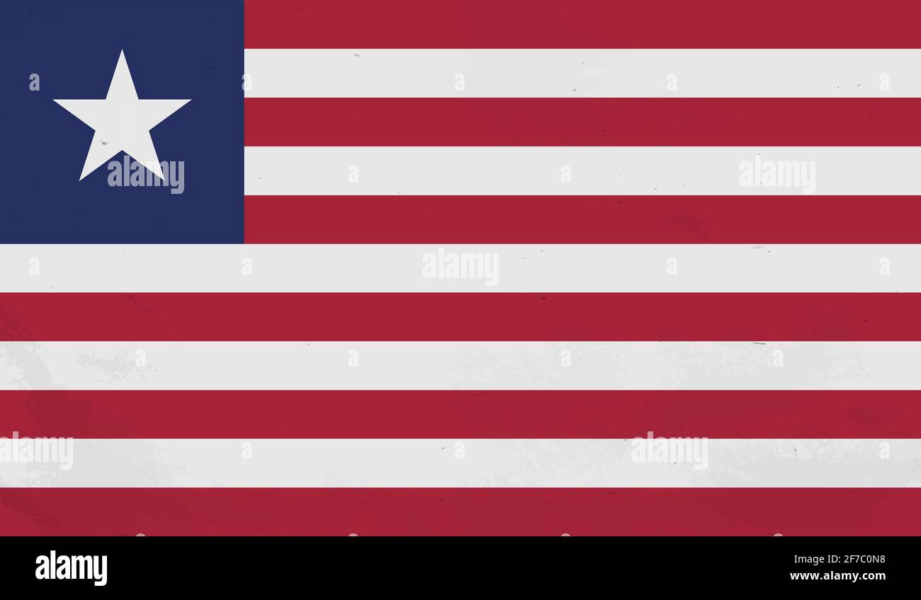 Republic of Liberia flag created in grunge paint style Stock Vector ...