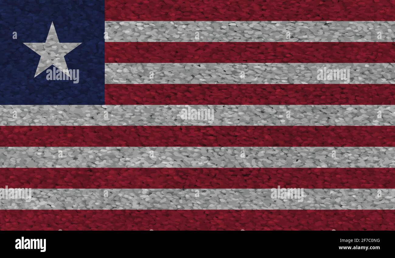 Republic of Liberia flag created in grunge paint style Stock Vector ...