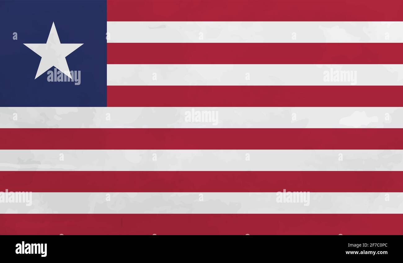 Republic of Liberia flag created in grunge paint style Stock Vector ...