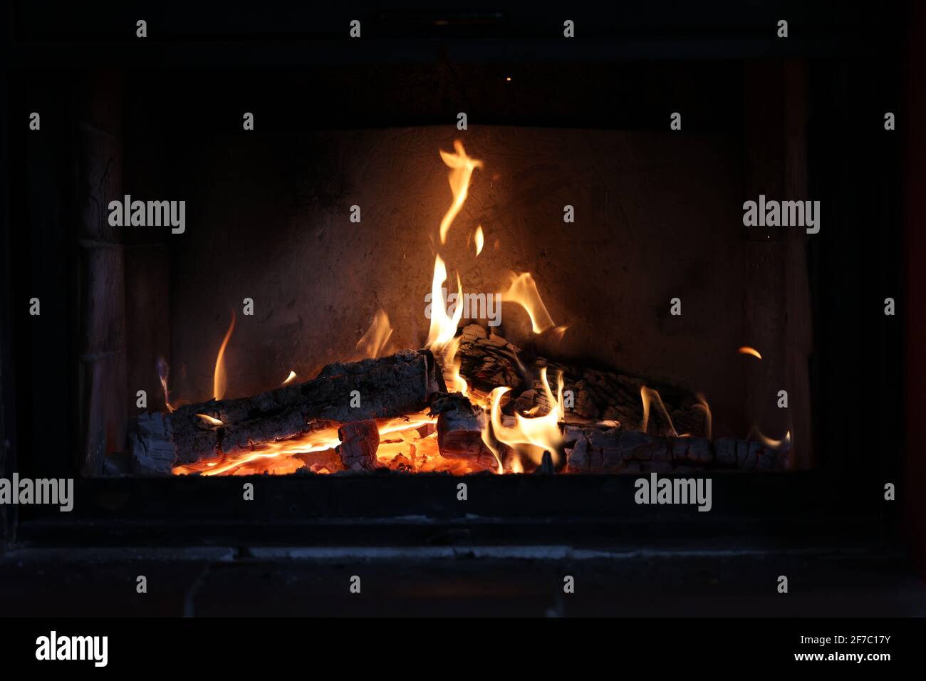 Fire place is lighted hi-res stock photography and images - Alamy