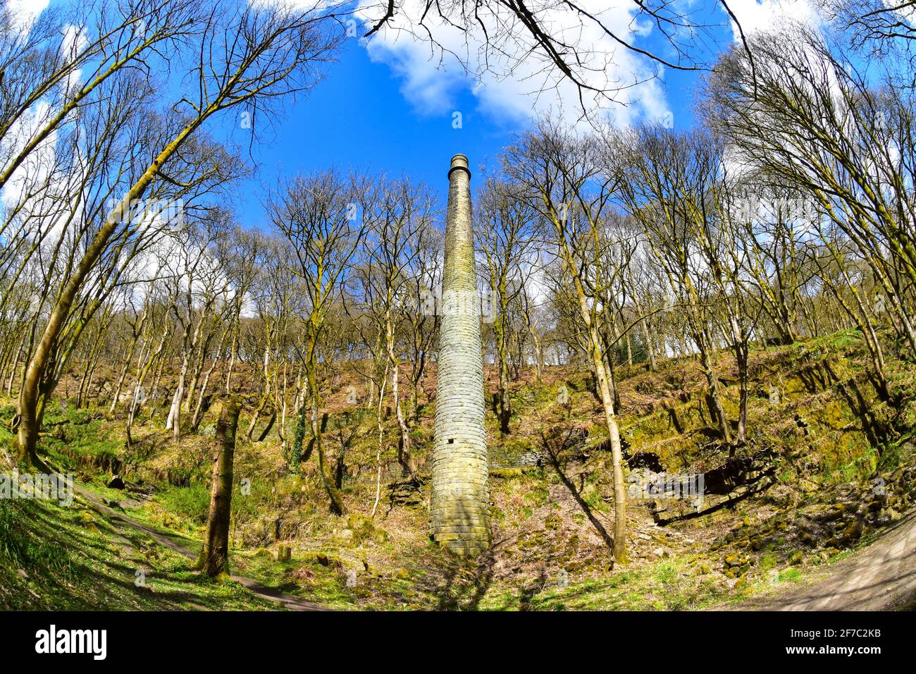 Mill Chimney, Upper Lumb Mill, Colden Clough, Hebden Bridge, Calderdale ...