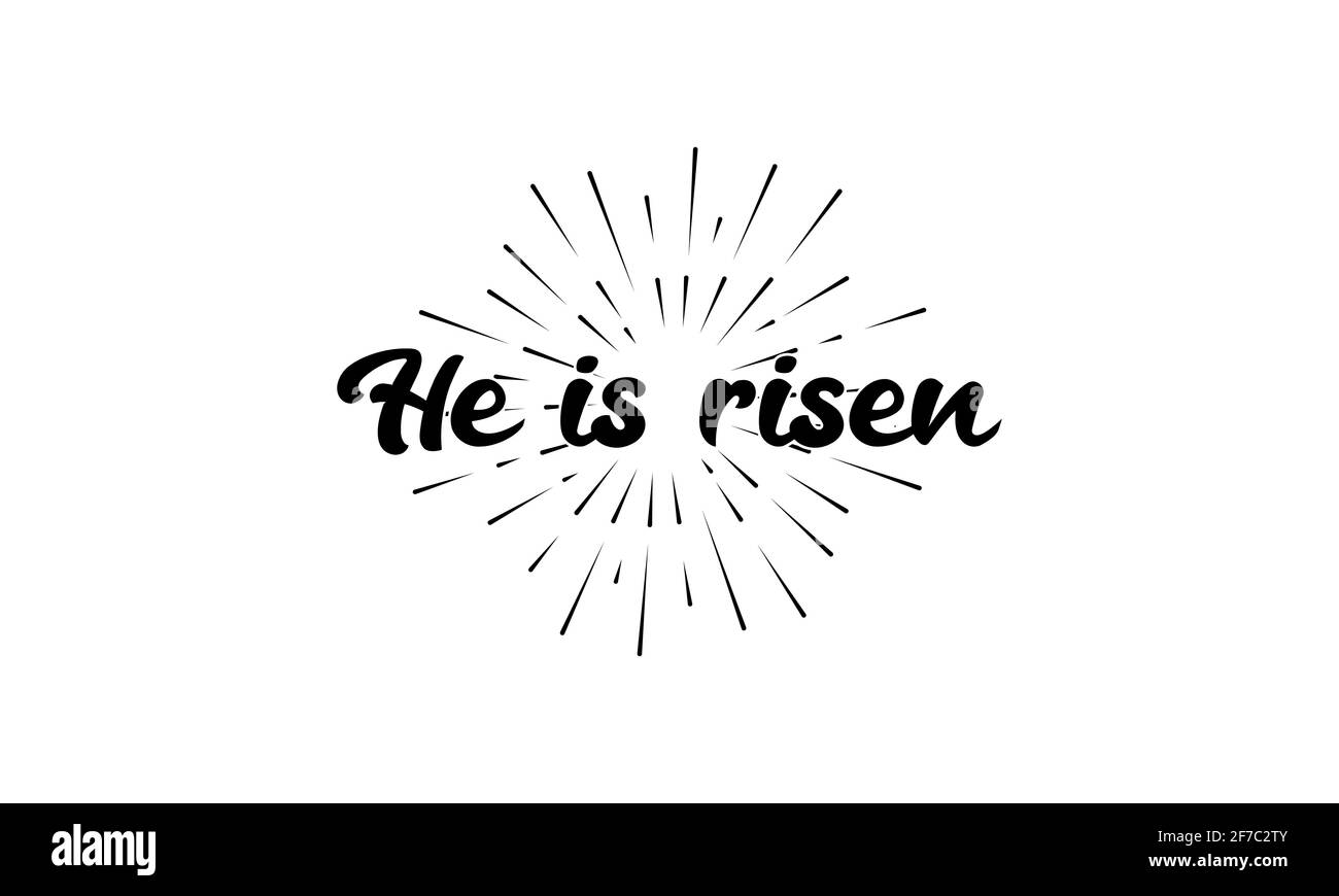 Easter. He is risen lettering. Christian typography poster. Easter ...