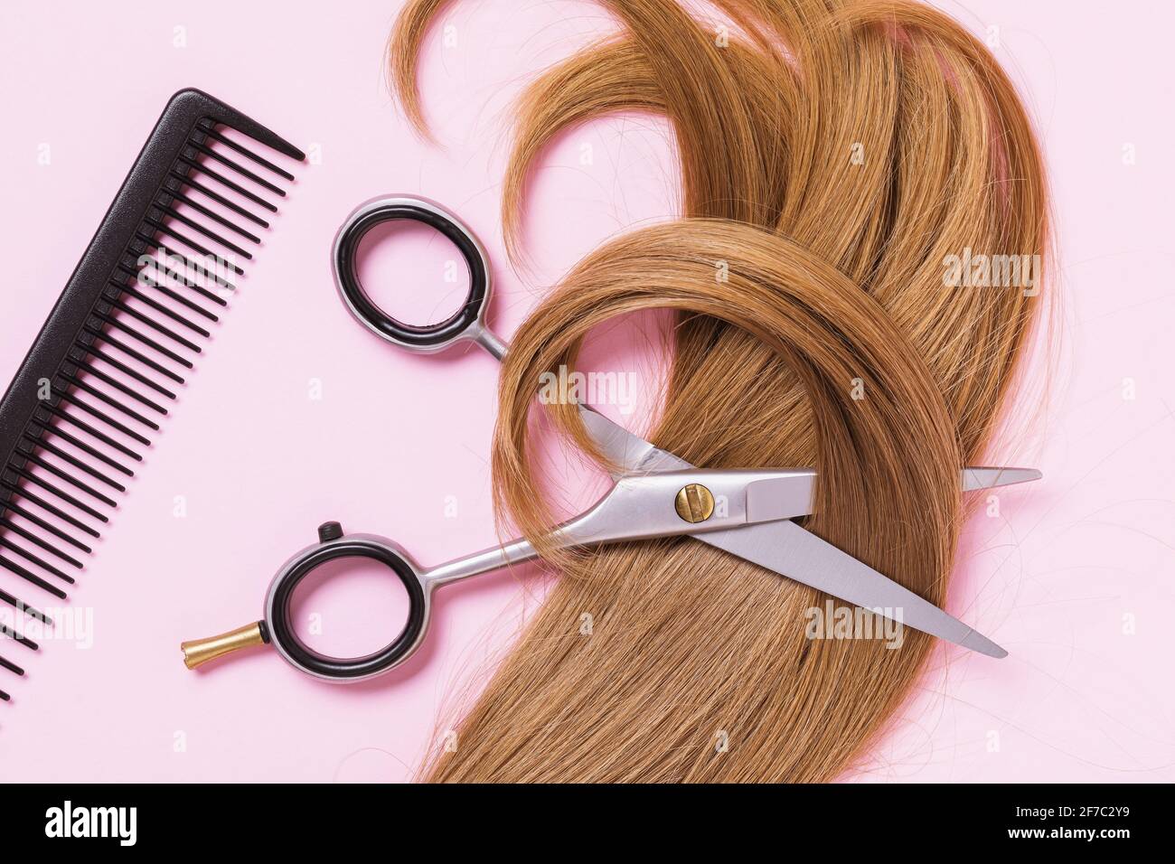 Pink Hair Scissors And Comb