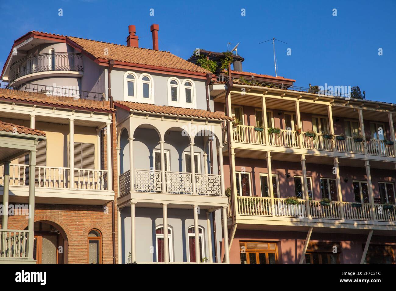 Georgia, Tbilisi, Houses in the old town Stock Photo - Alamy