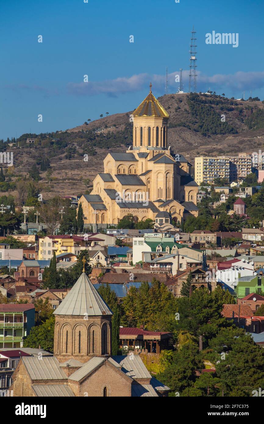 Georgia, Tbilisi, View of Taminda Sameba Cathedral (Holy Trinity ...