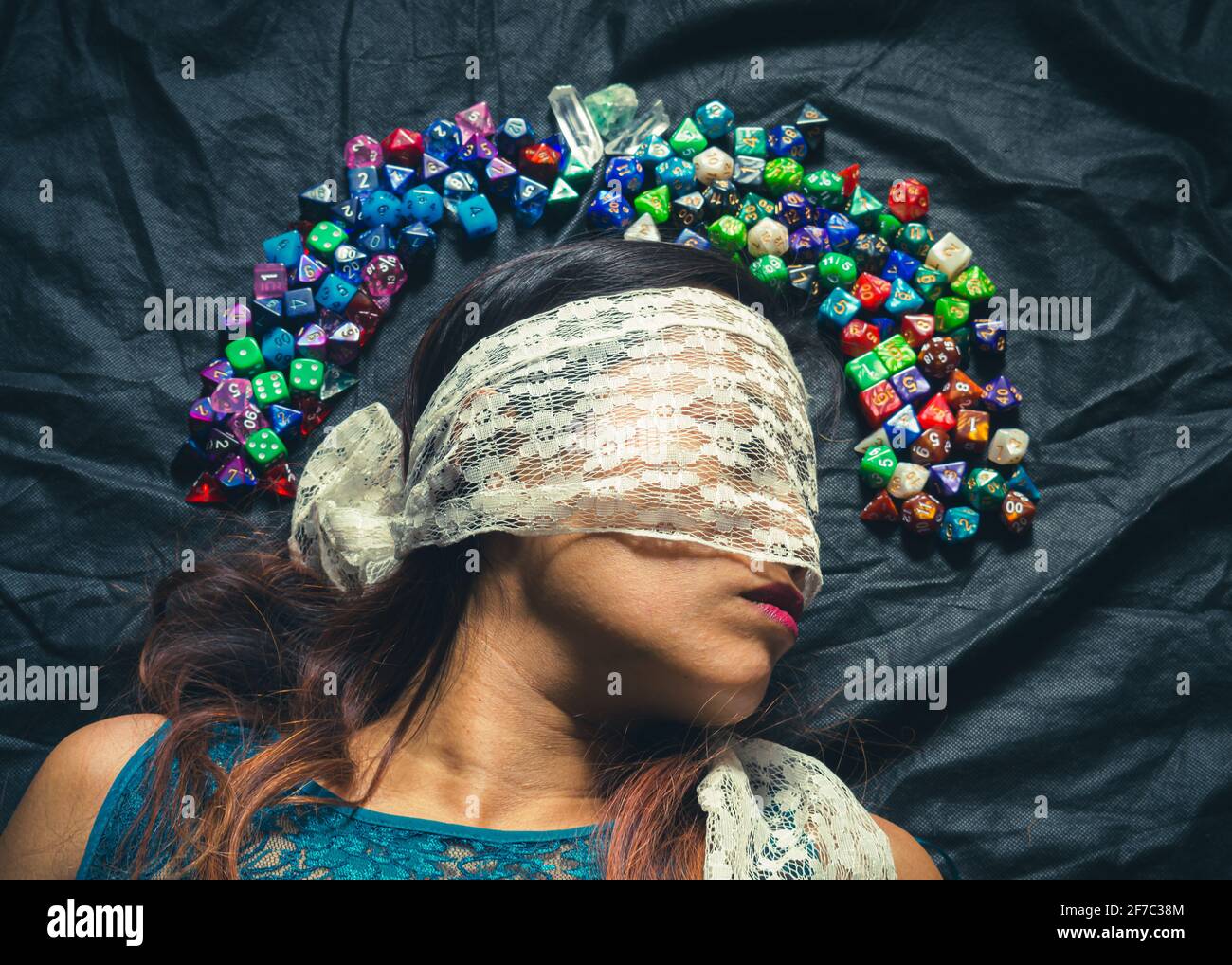 Teal and white fabric hi-res stock photography and images - Alamy