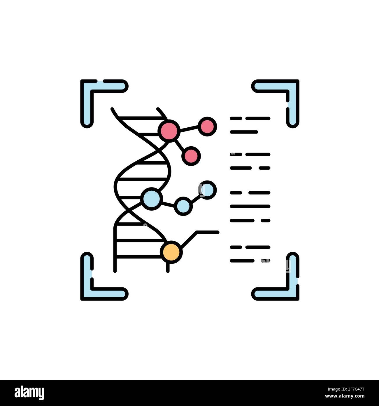 Dna identification olor line icon. ID and verifying person. Pictogram ...