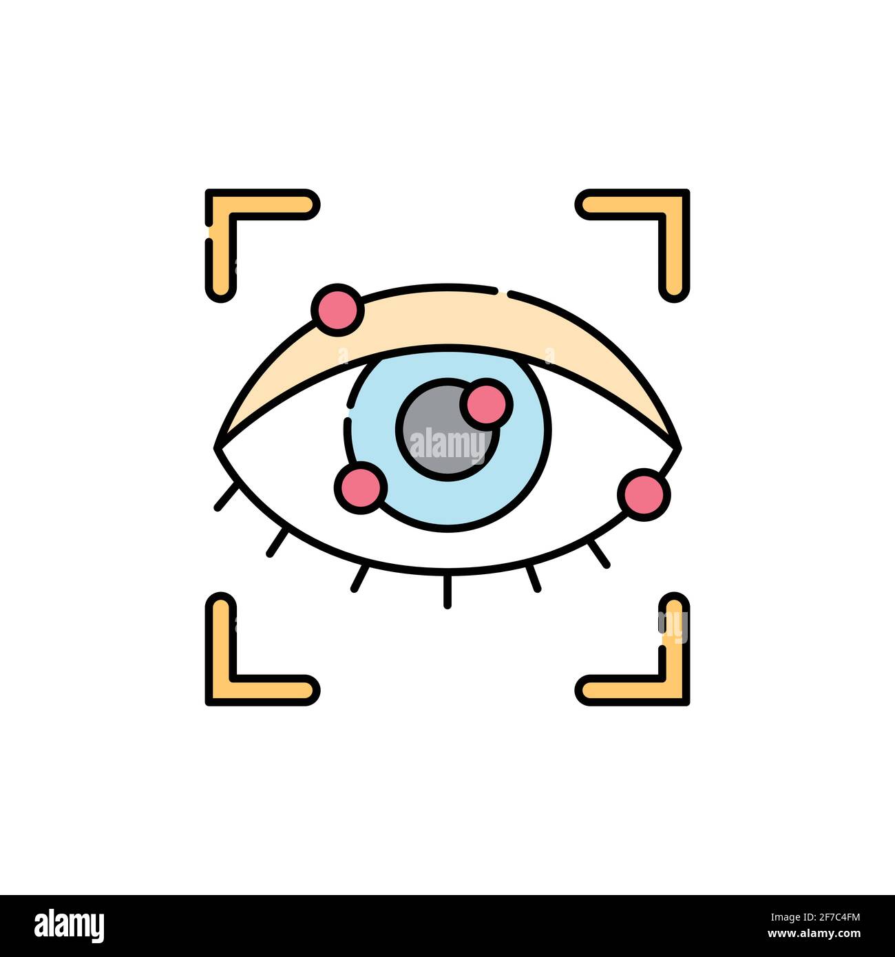Eye scan olor line icon. ID and verifying person. Pictogram for web ...