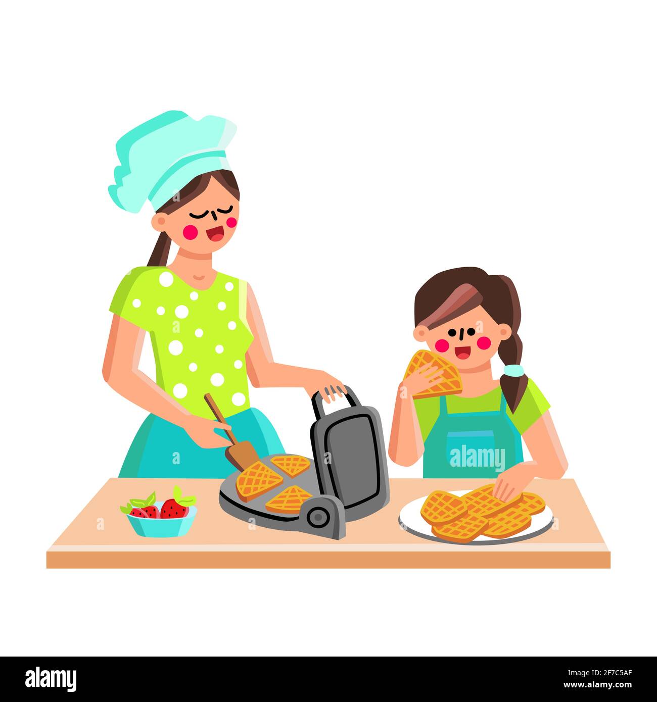 Waffle Maker Device For Cooking Cookies Vector Stock Vector Image & Art ...