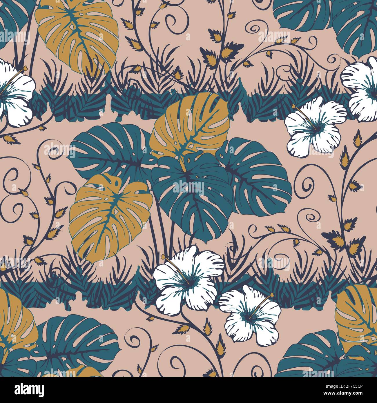 Romantic landscape garden Stock Vector Images - Alamy