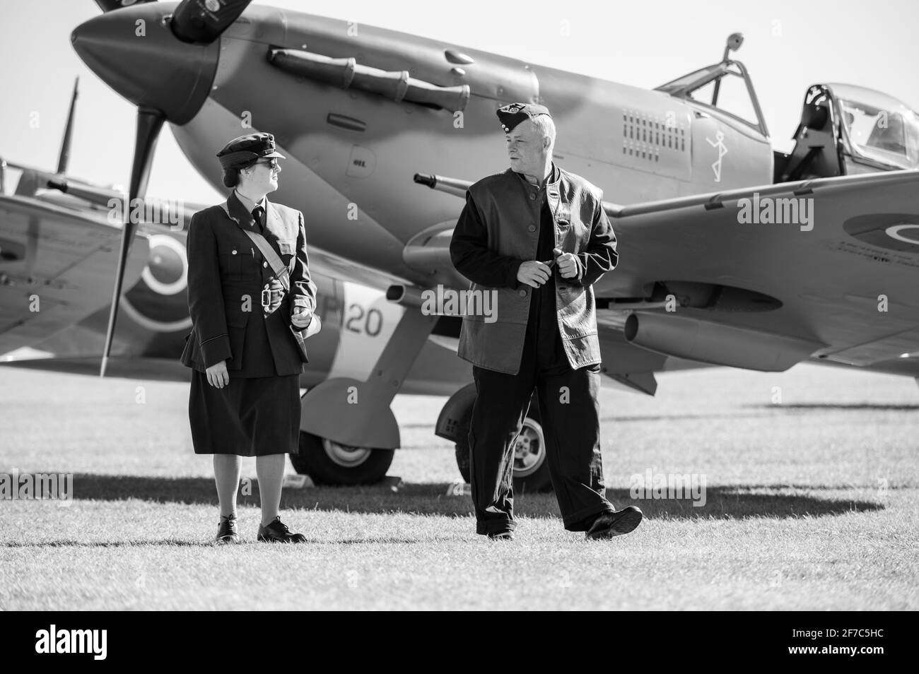 Duxford battle britain airshow Black and White Stock Photos & Images ...