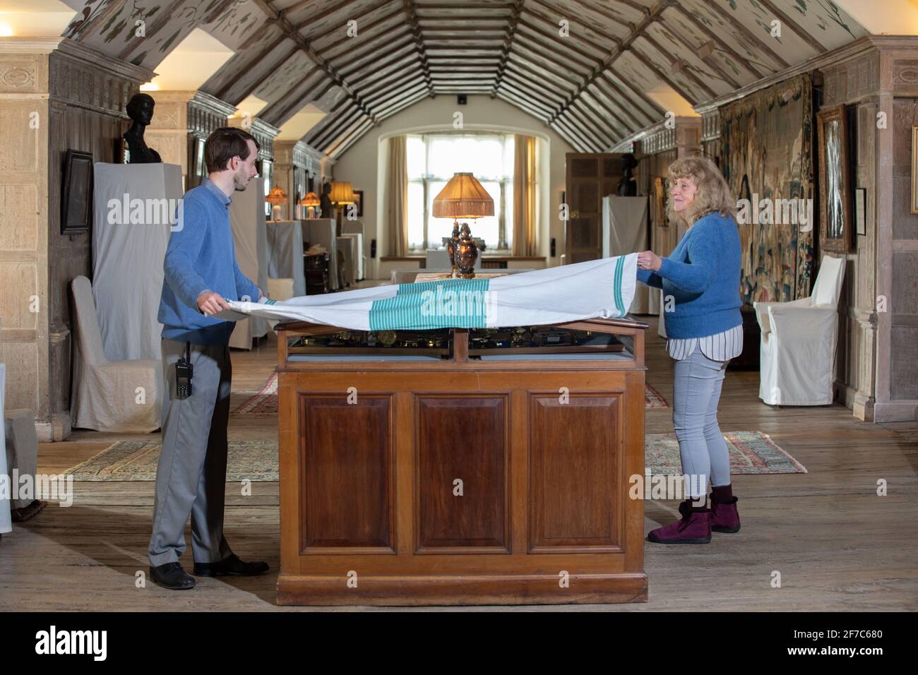 Spring cleaning in the Long Gallery at Parham House & Gardens ...