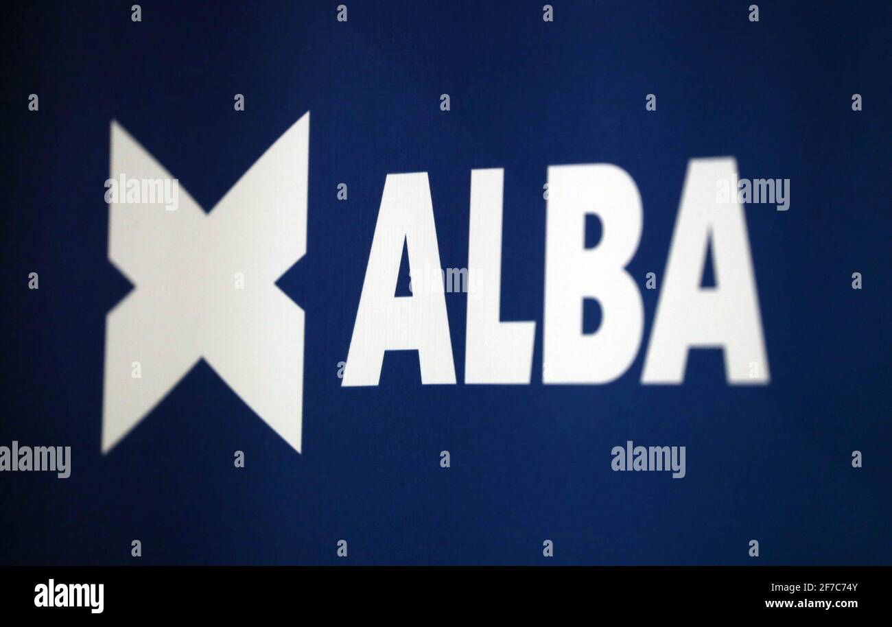 The logo for the ALBA Party at the launch of ALBA's national campaign ...