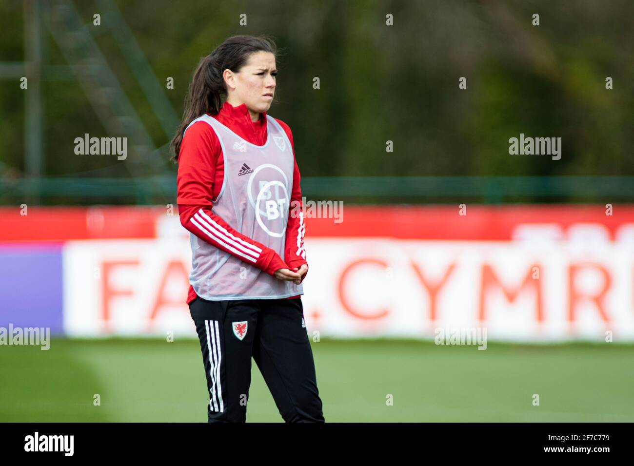 Hensol, UK. 06th Apr, 2021. Ffion Morgan of Wales Women during training ...