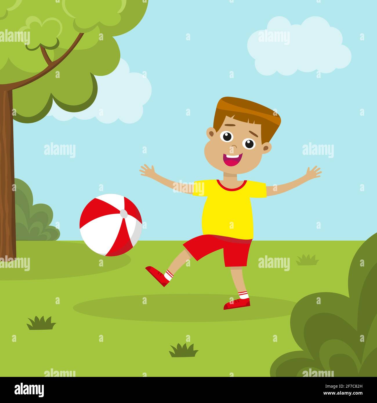 Boy Playing Outside