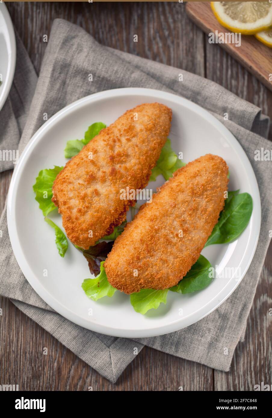 Breaded fish baked beans hi-res stock photography and images - Alamy