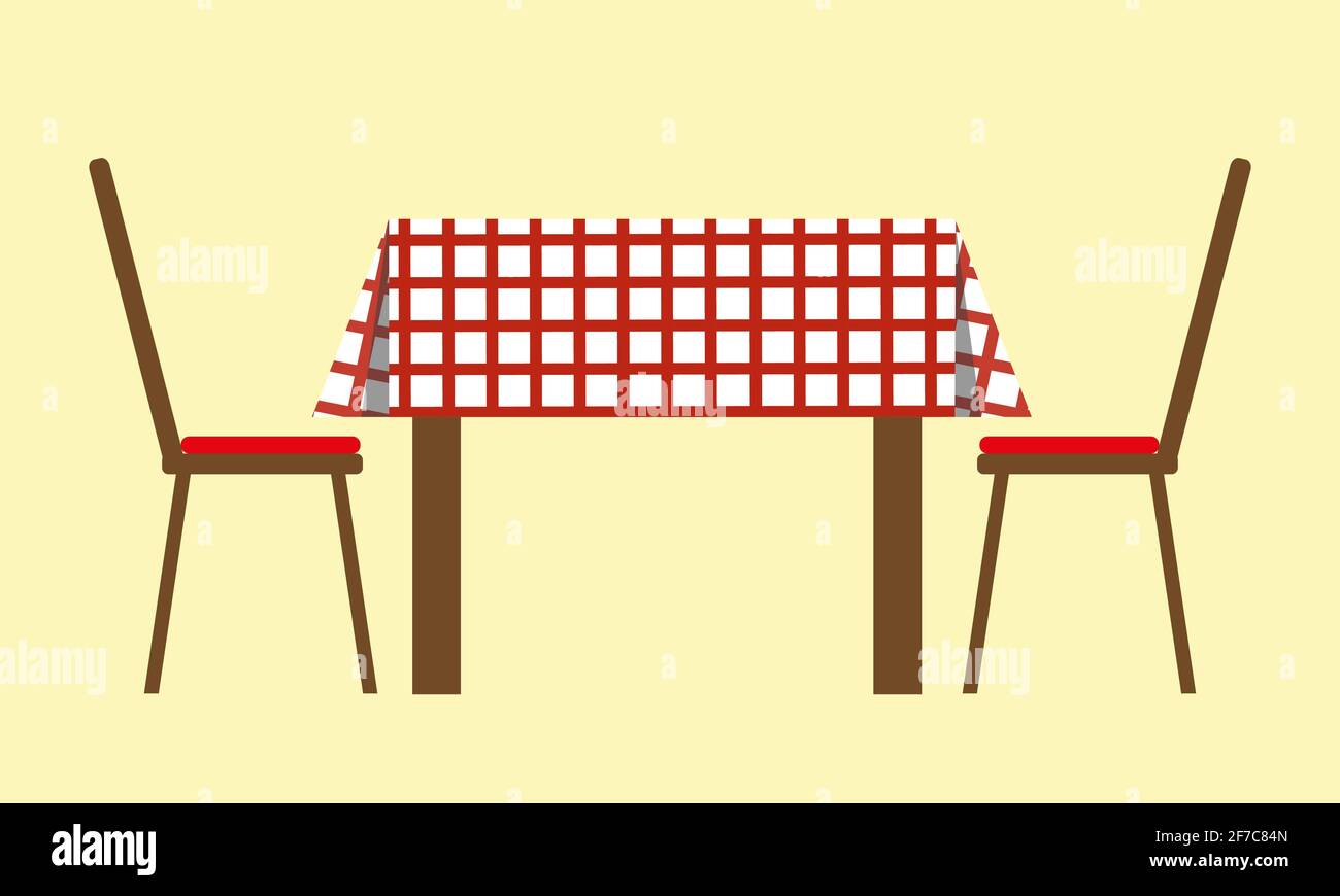 Chairs table on empty Stock Vector Images - Alamy