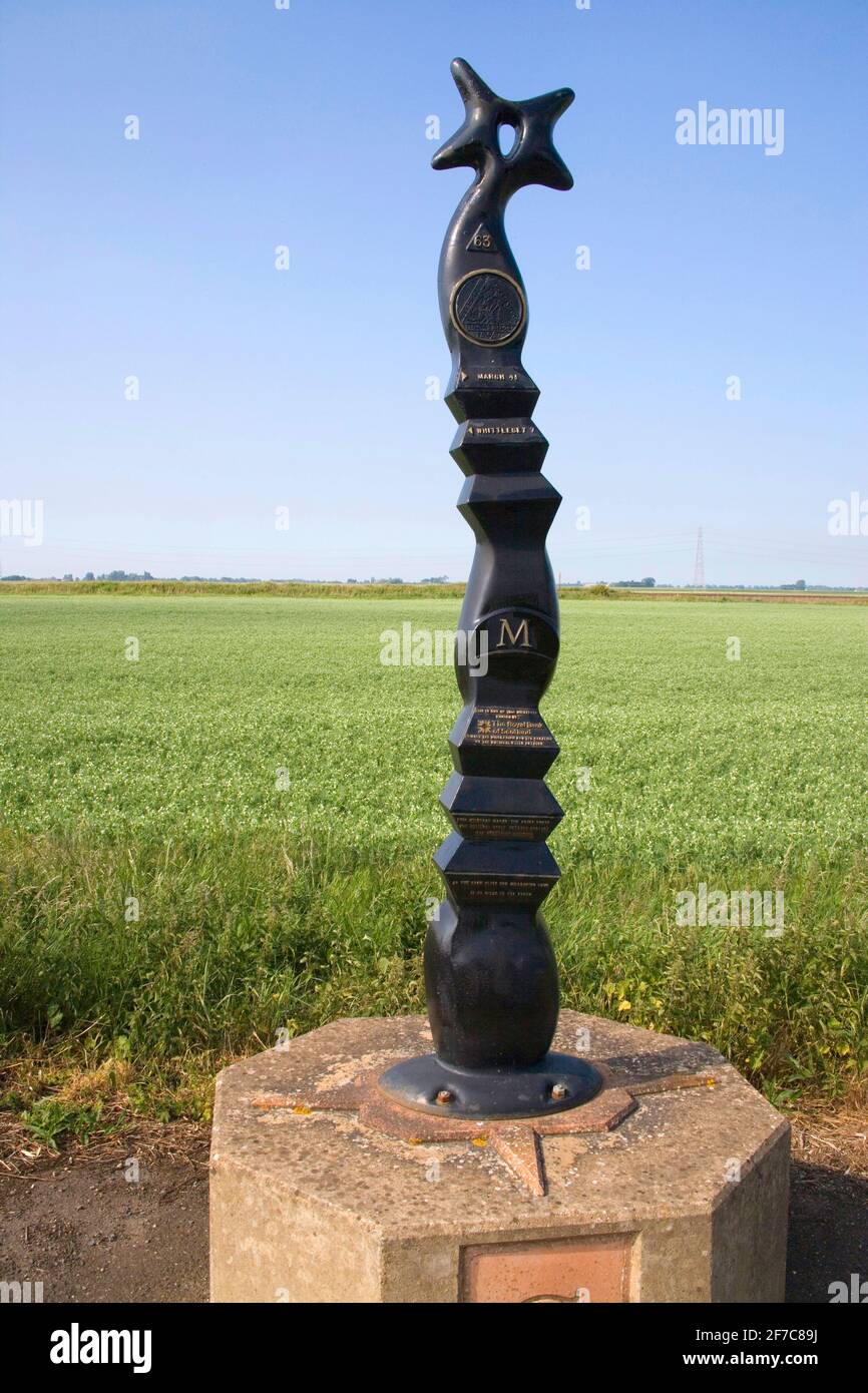 greenwich meridian marker at australia farm on the cambridgeshire fens ...