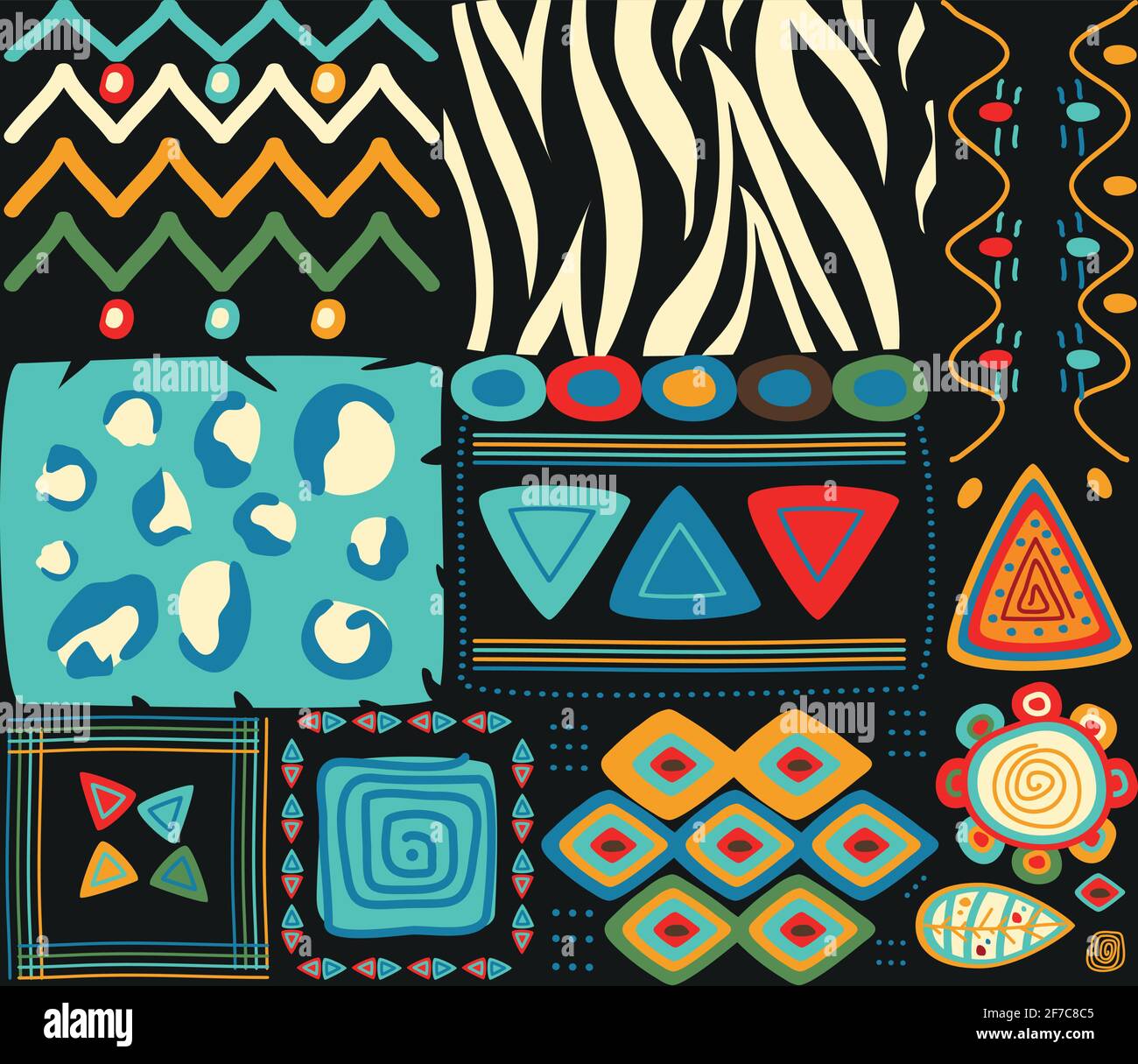 african textile set Stock Vector Image & Art - Alamy