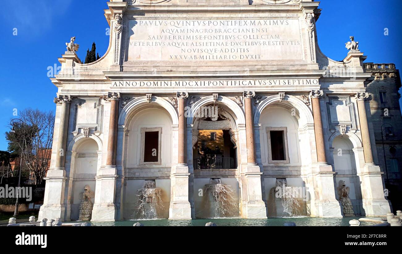 The Acqua Paola fountain is a monumental fountain located on the ...