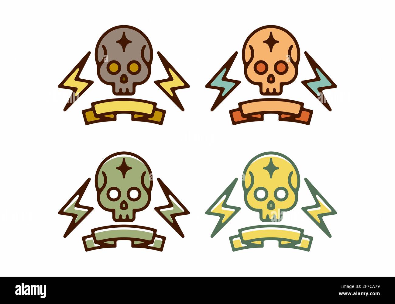 Vintage illustration of electric skull design Stock Vector Image & Art ...