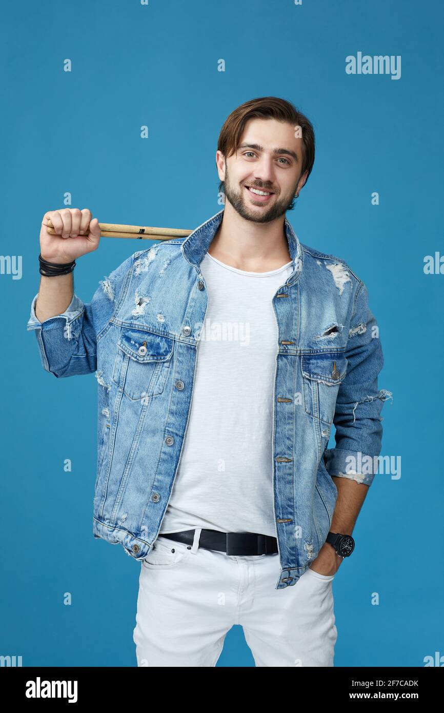 Drum player smiling hi-res stock photography and images - Alamy