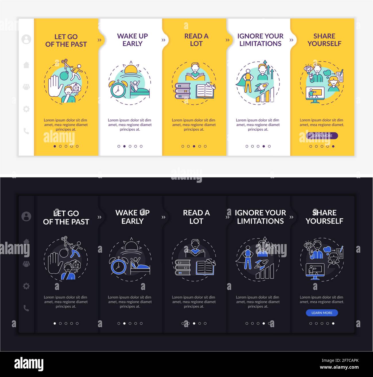 Self-development tips onboarding vector template Stock Vector Image ...