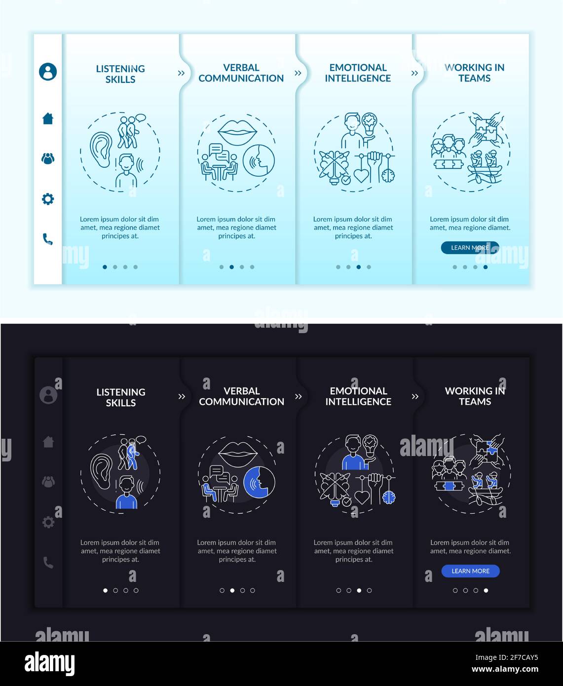 Interpersonal skill self assessment onboarding vector template Stock ...
