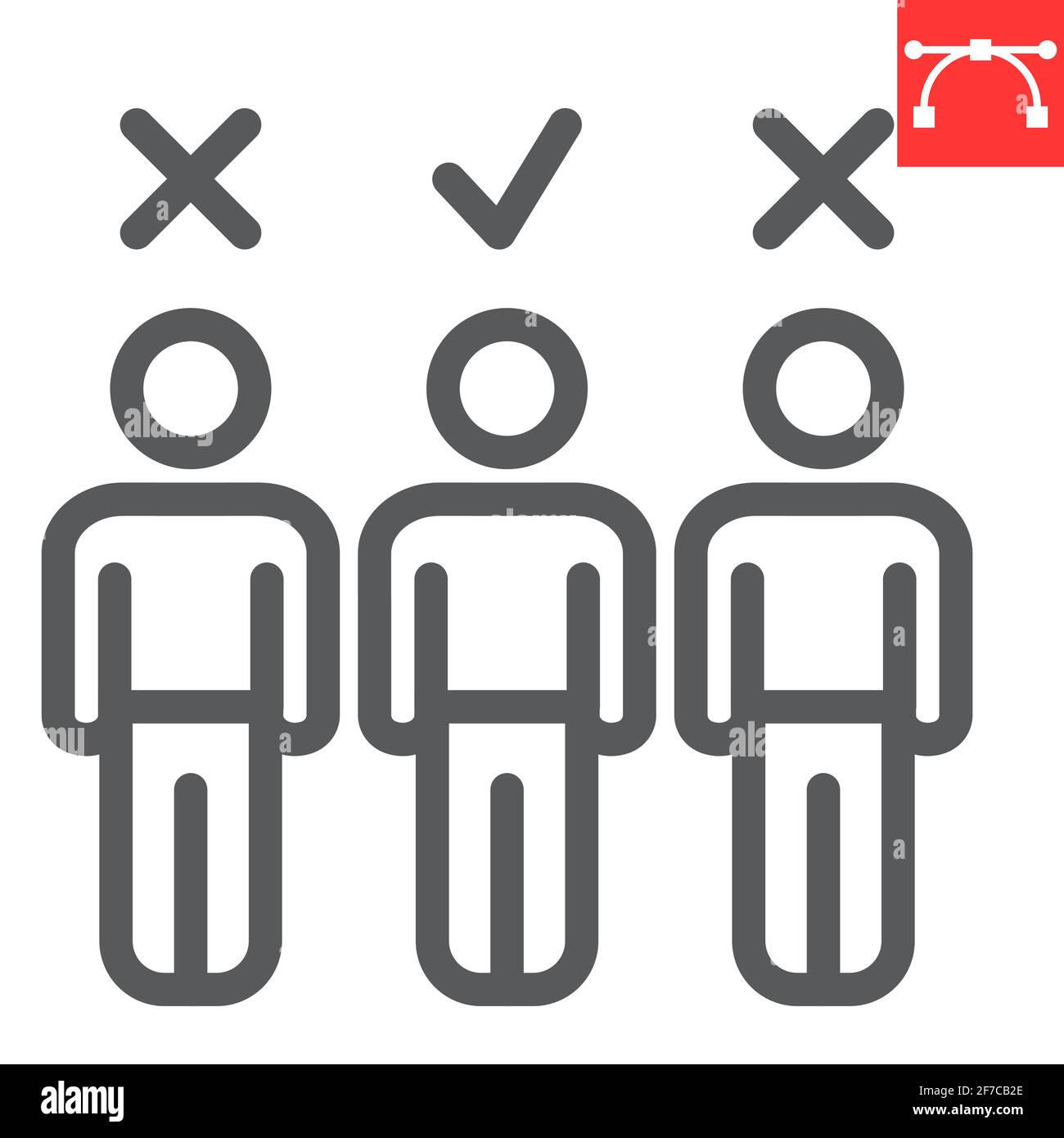 Candidate line icon, job and recruit, choosing the right candidate ...