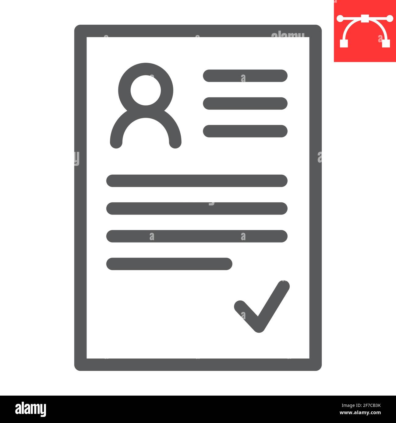 CV line icon, contract and document, resume vector icon, vector ...