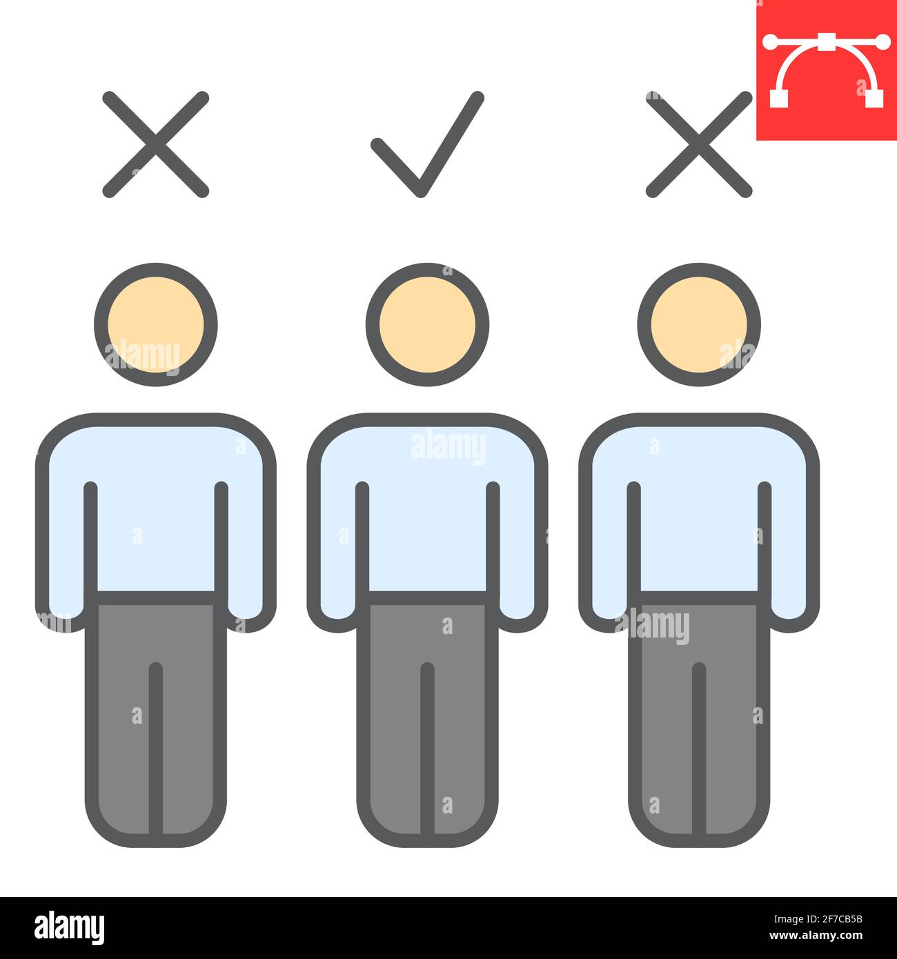 Candidate color line icon, job and recruit, choosing the right ...