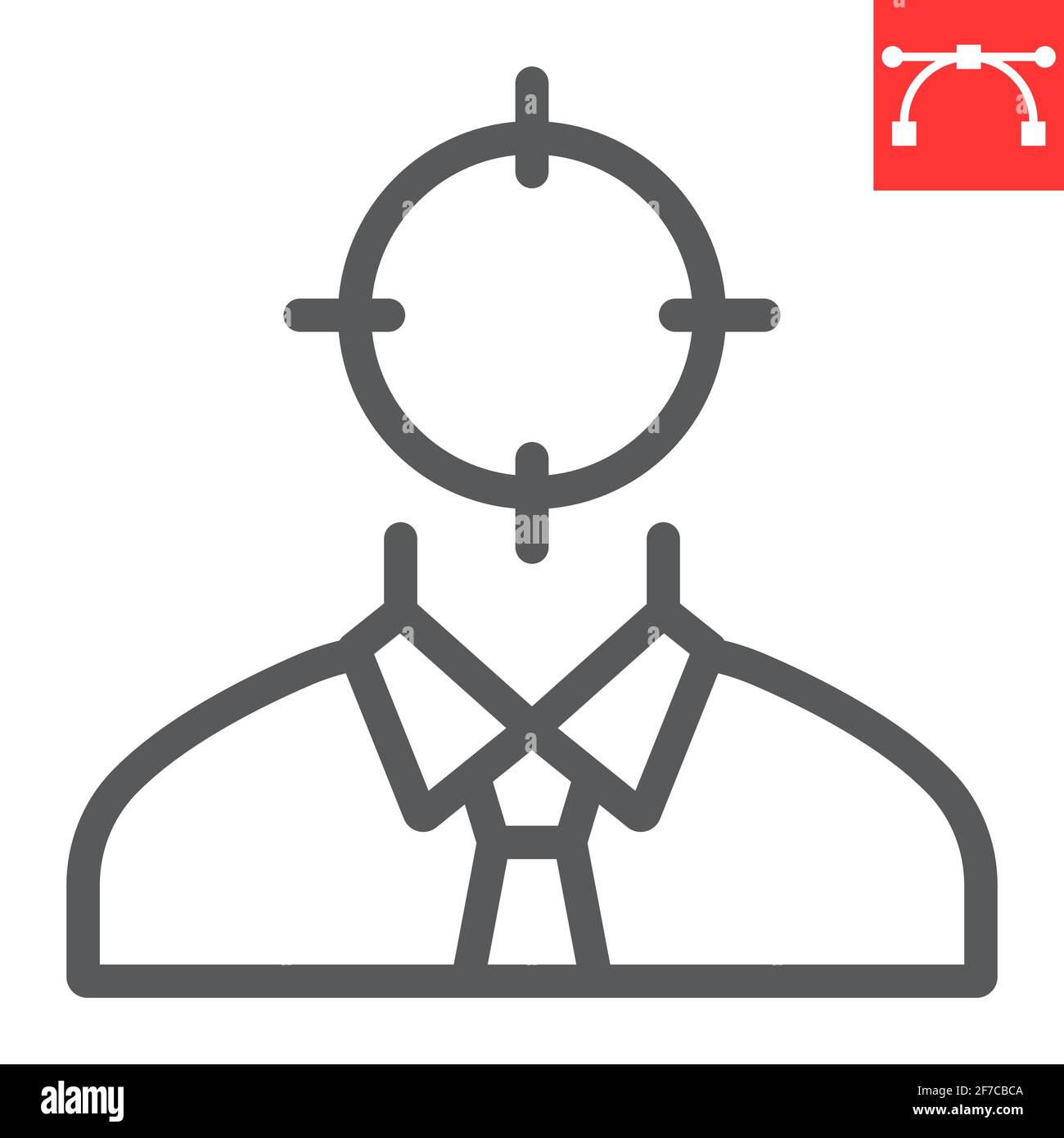 Target candidate line icon, manager and head hunting, headhunting ...