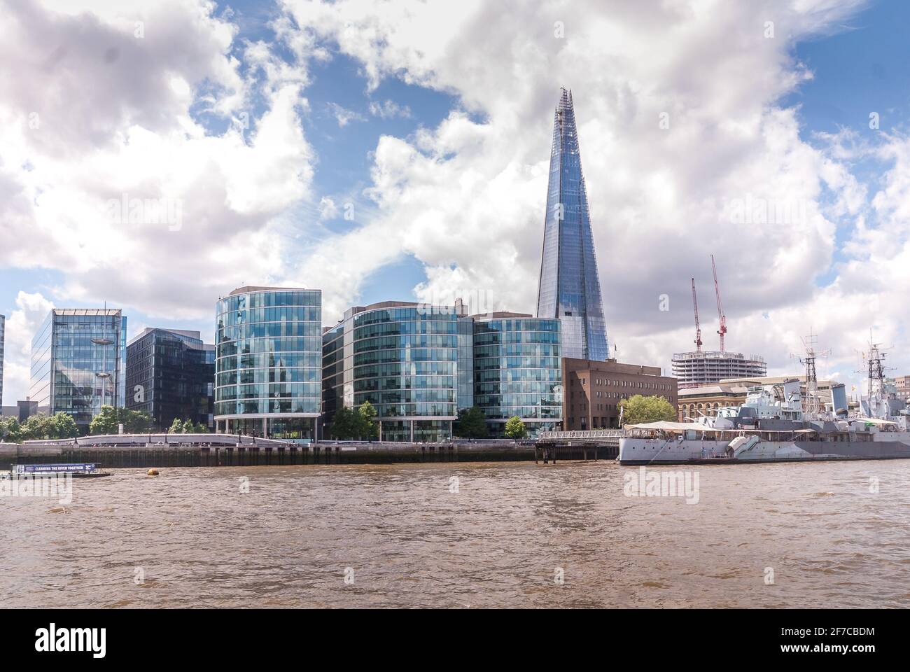 Modern London Skyline with The Shard and Riverside Buildings Seen from ...