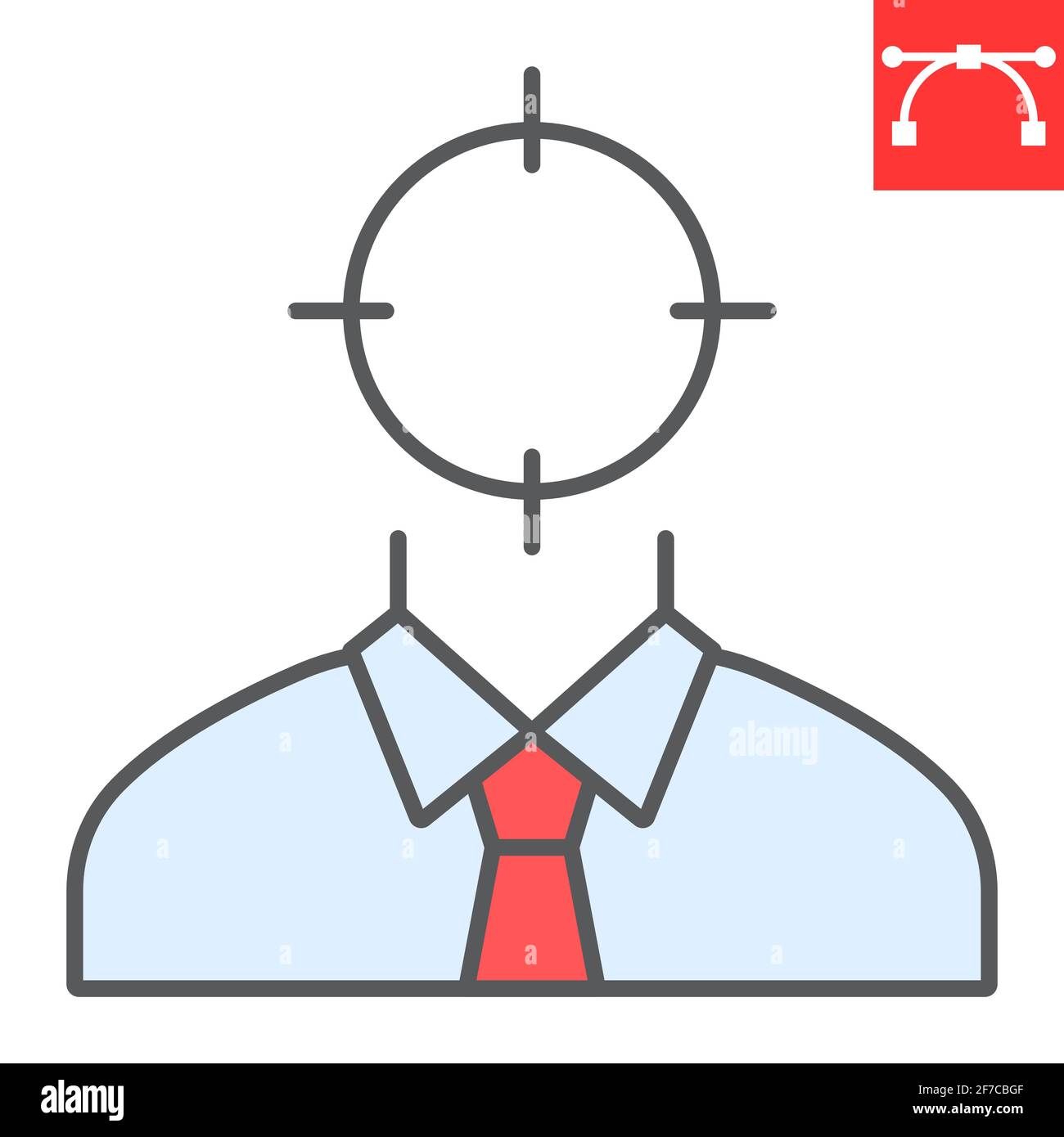 Target candidate color line icon, manager and head hunting, headhunting ...