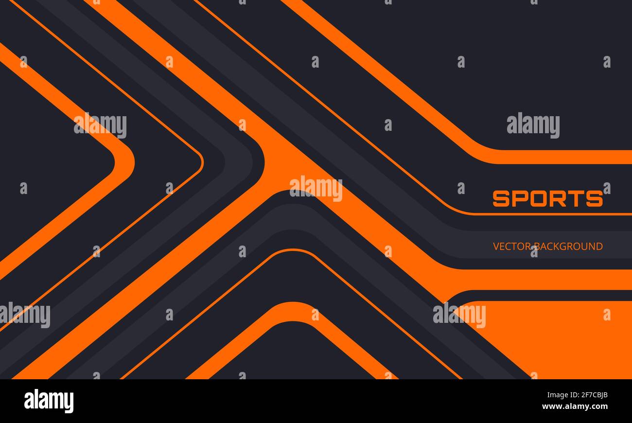 Orange and black sports background with abstract design motion elements ...