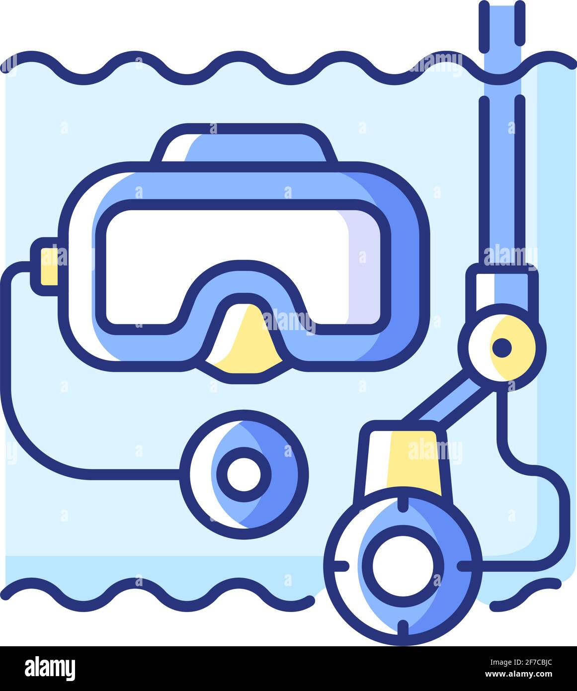 Underwater inspection RGB color icon Stock Vector Image & Art - Alamy