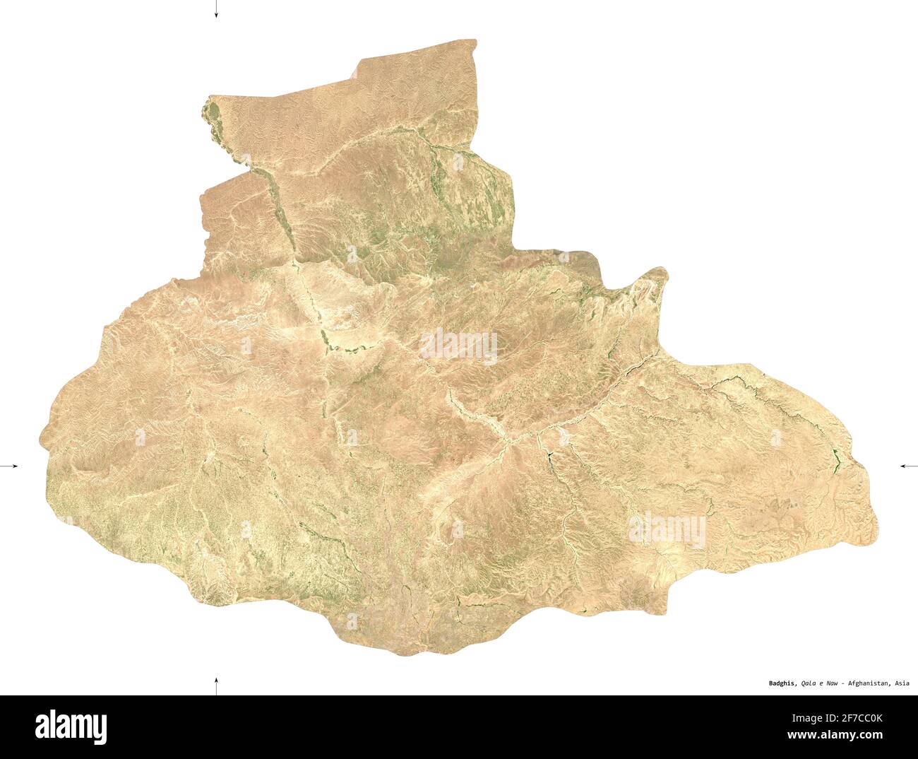 Badghis, province of Afghanistan. Sentinel-2 satellite imagery. Shape ...
