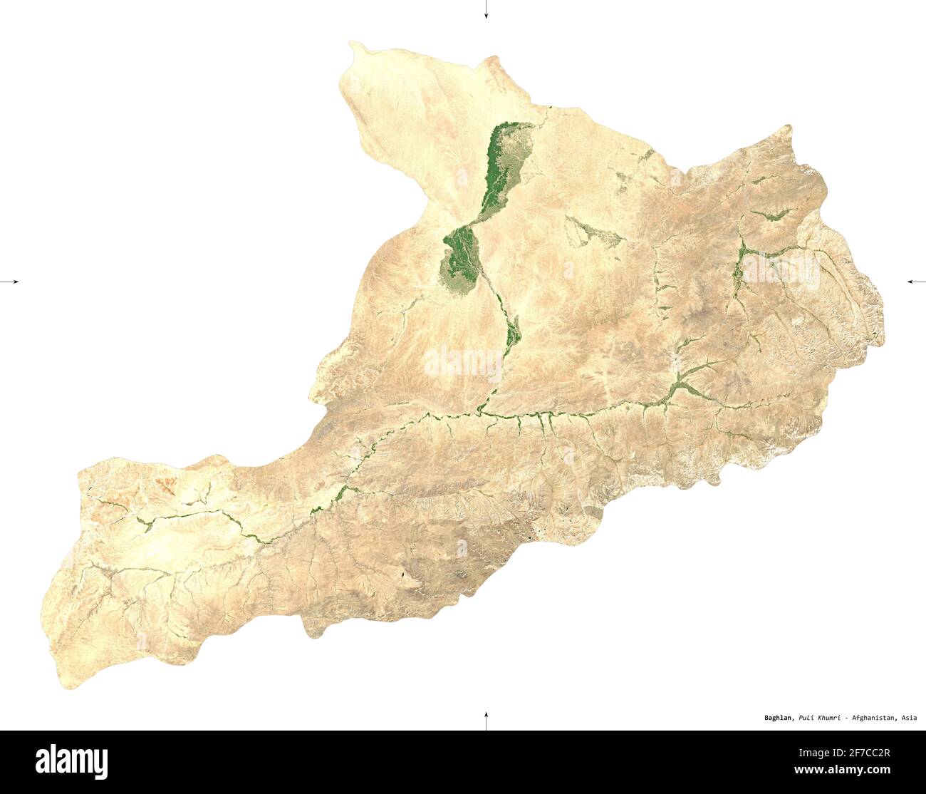 Baghlan, province of Afghanistan. Sentinel-2 satellite imagery. Shape ...