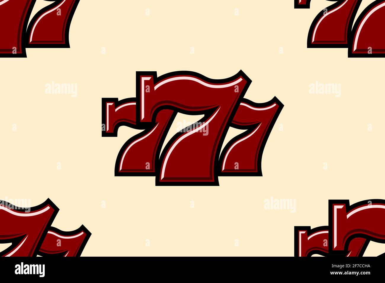 Triple Lucky Sevens seamless pattern background vector illustration ...