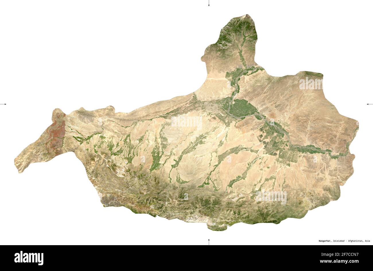 Nangarhar, province of Afghanistan. Sentinel-2 satellite imagery. Shape ...