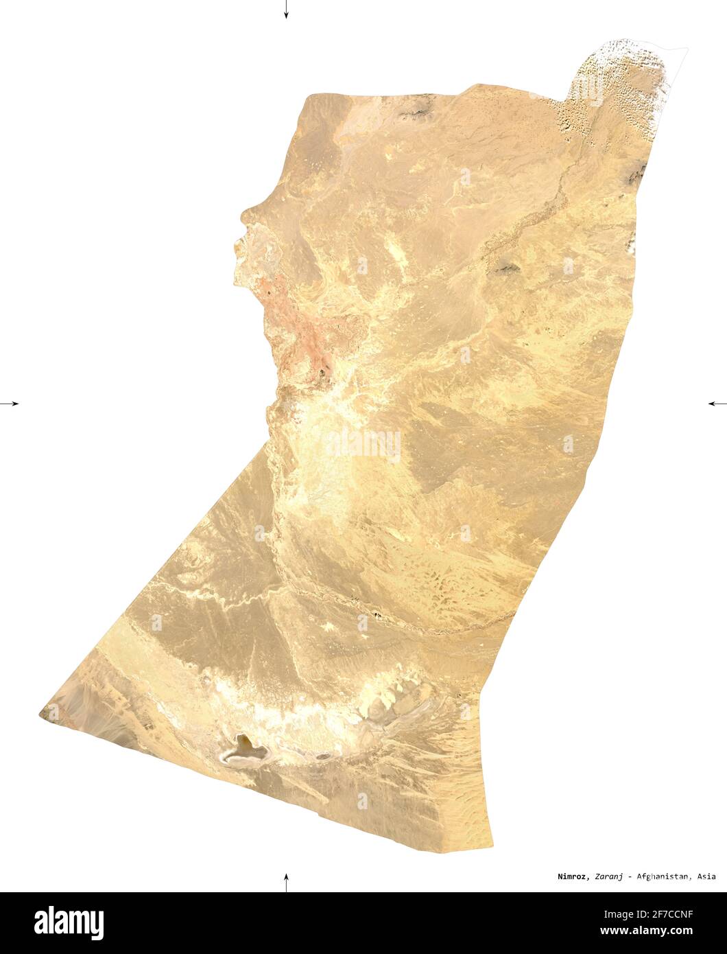 Nimroz, province of Afghanistan. Sentinel-2 satellite imagery. Shape ...