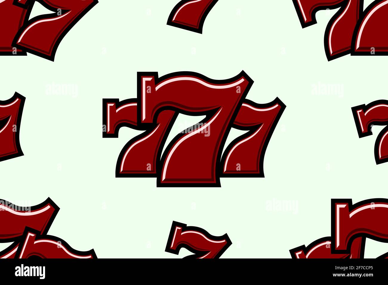 Triple Lucky Sevens seamless pattern background vector illustration ...