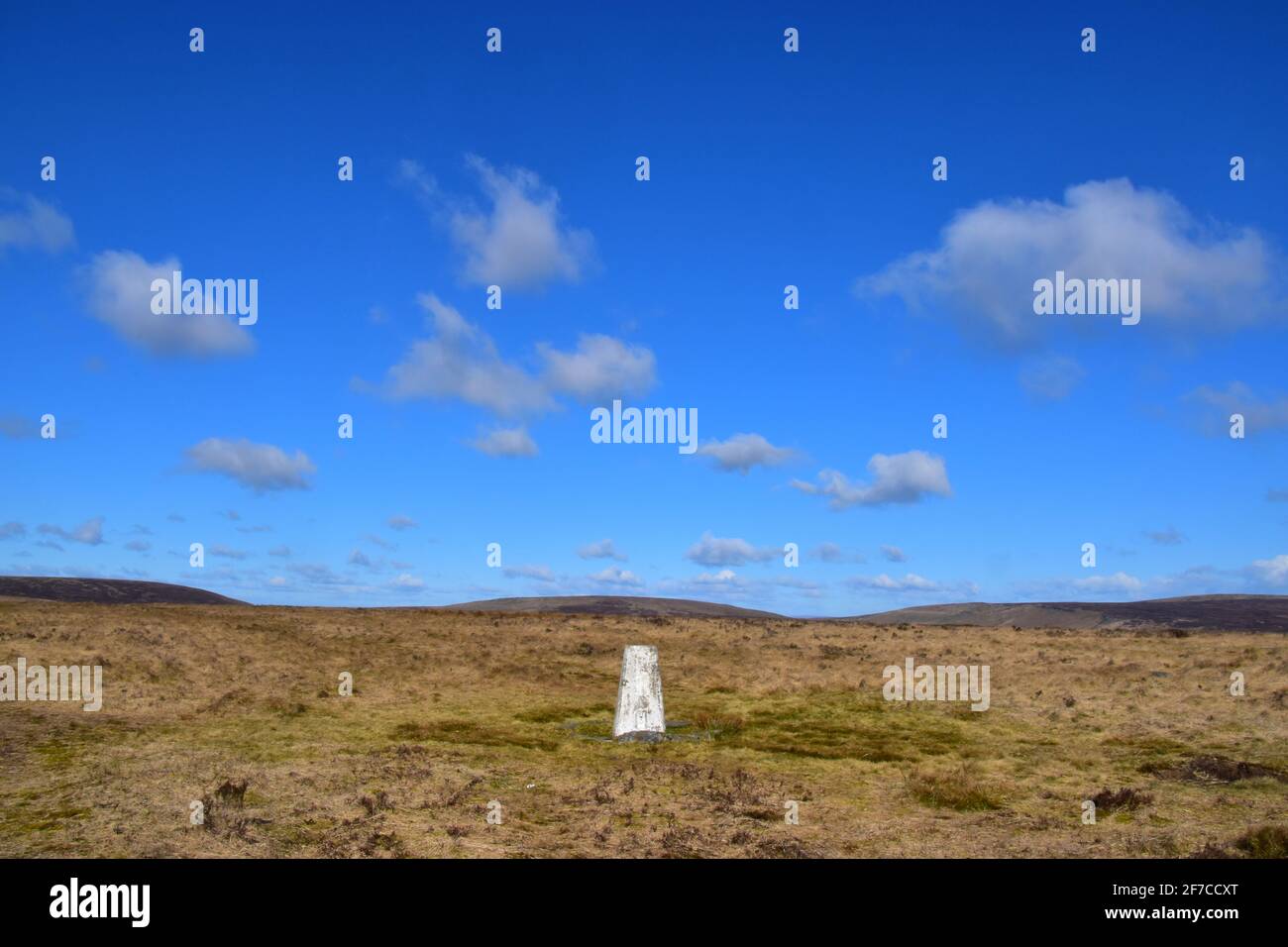 Trig point, Standing Stone Hill, Heptonstall Moor, Pennines, Pennine ...