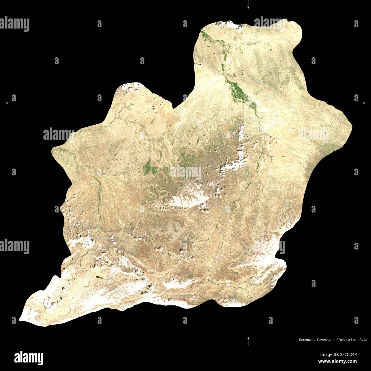 Samangan, province of Afghanistan. Sentinel-2 satellite imagery. Shape ...