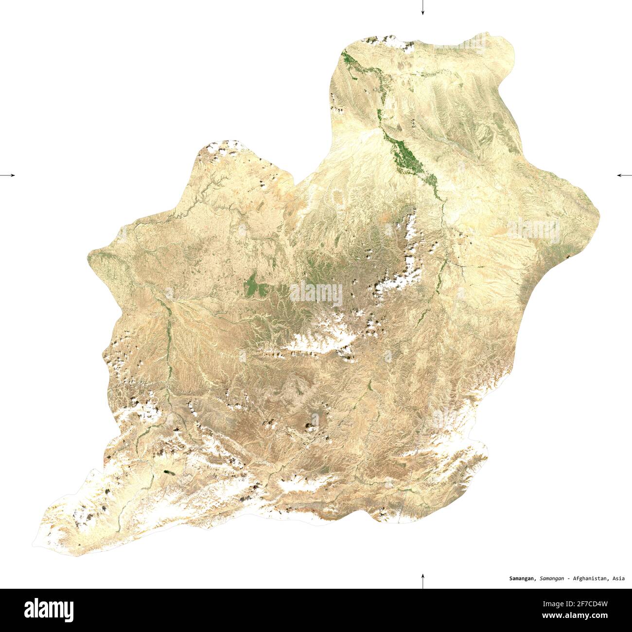 Samangan, province of Afghanistan. Sentinel-2 satellite imagery. Shape ...