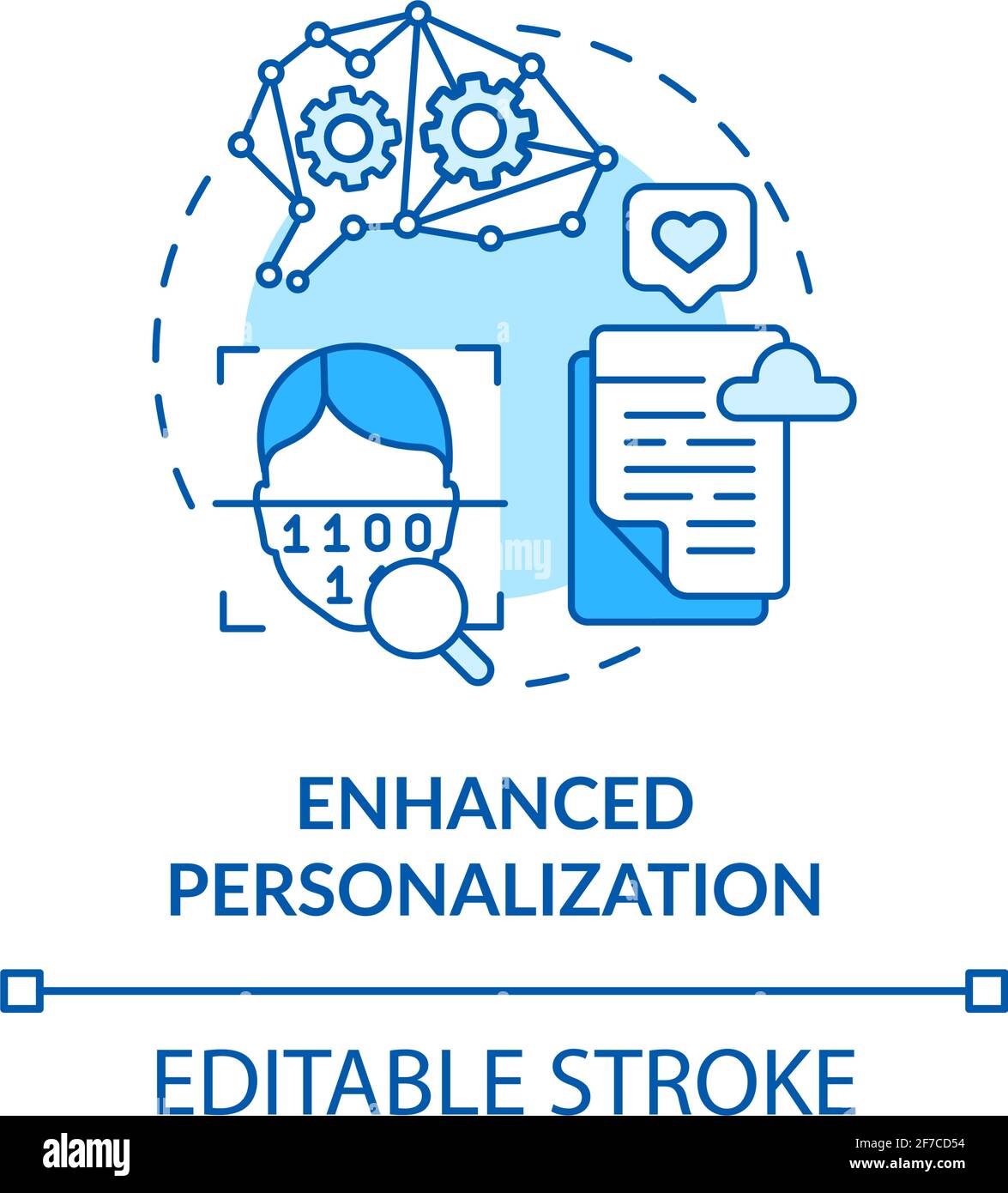 Enhanced personalization blue concept icon Stock Vector Image & Art - Alamy