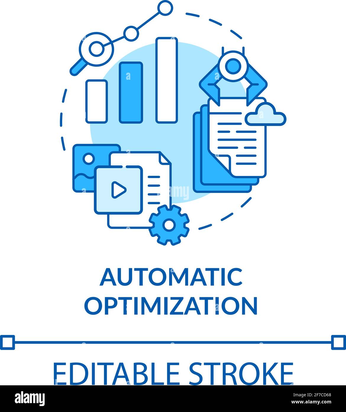 Automatic optimization blue concept icon Stock Vector Image & Art - Alamy