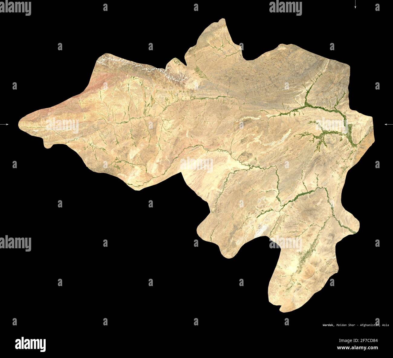 Wardak, province of Afghanistan. Sentinel-2 satellite imagery. Shape ...