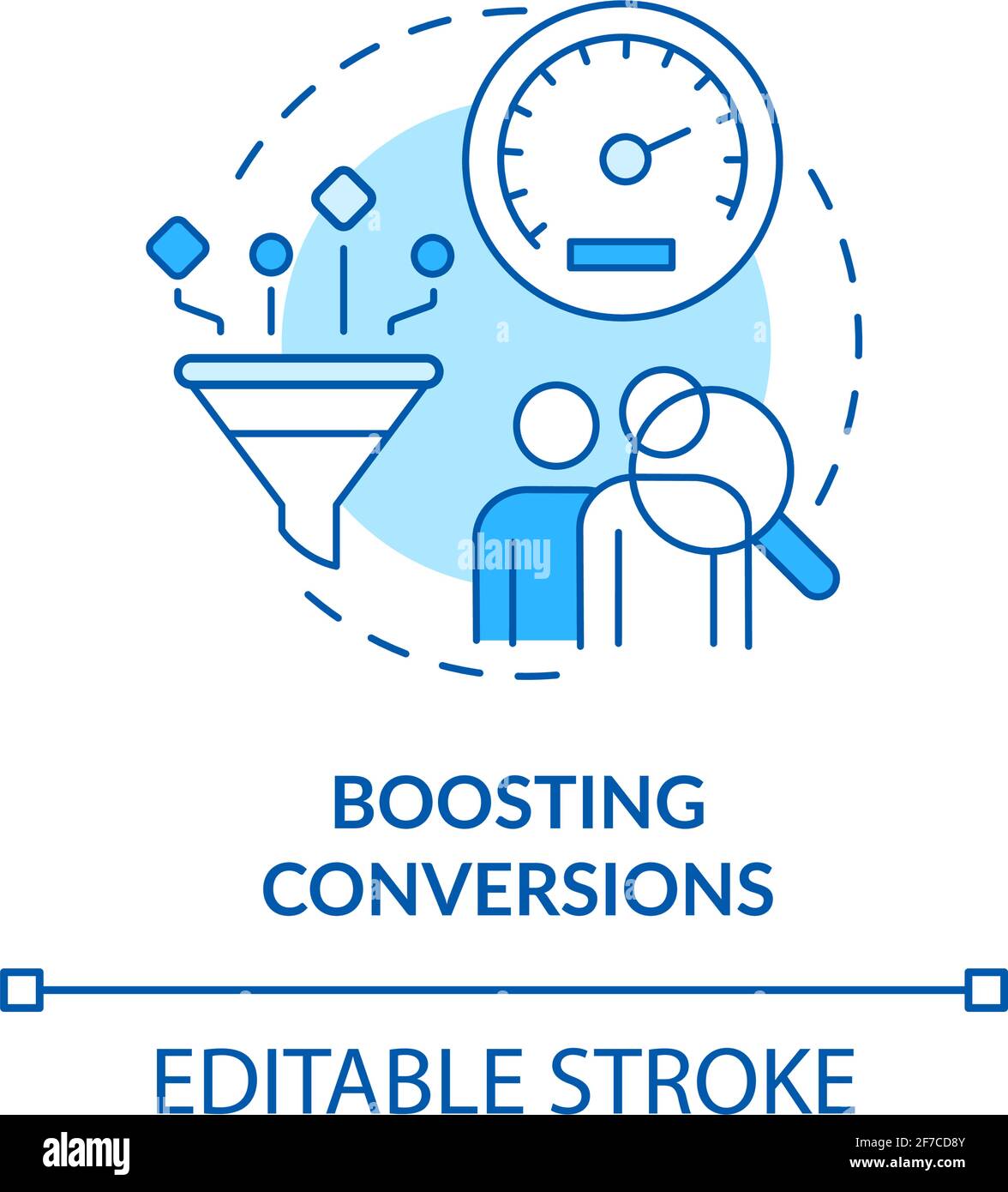 Boosting conversion blue concept icon Stock Vector Image & Art - Alamy