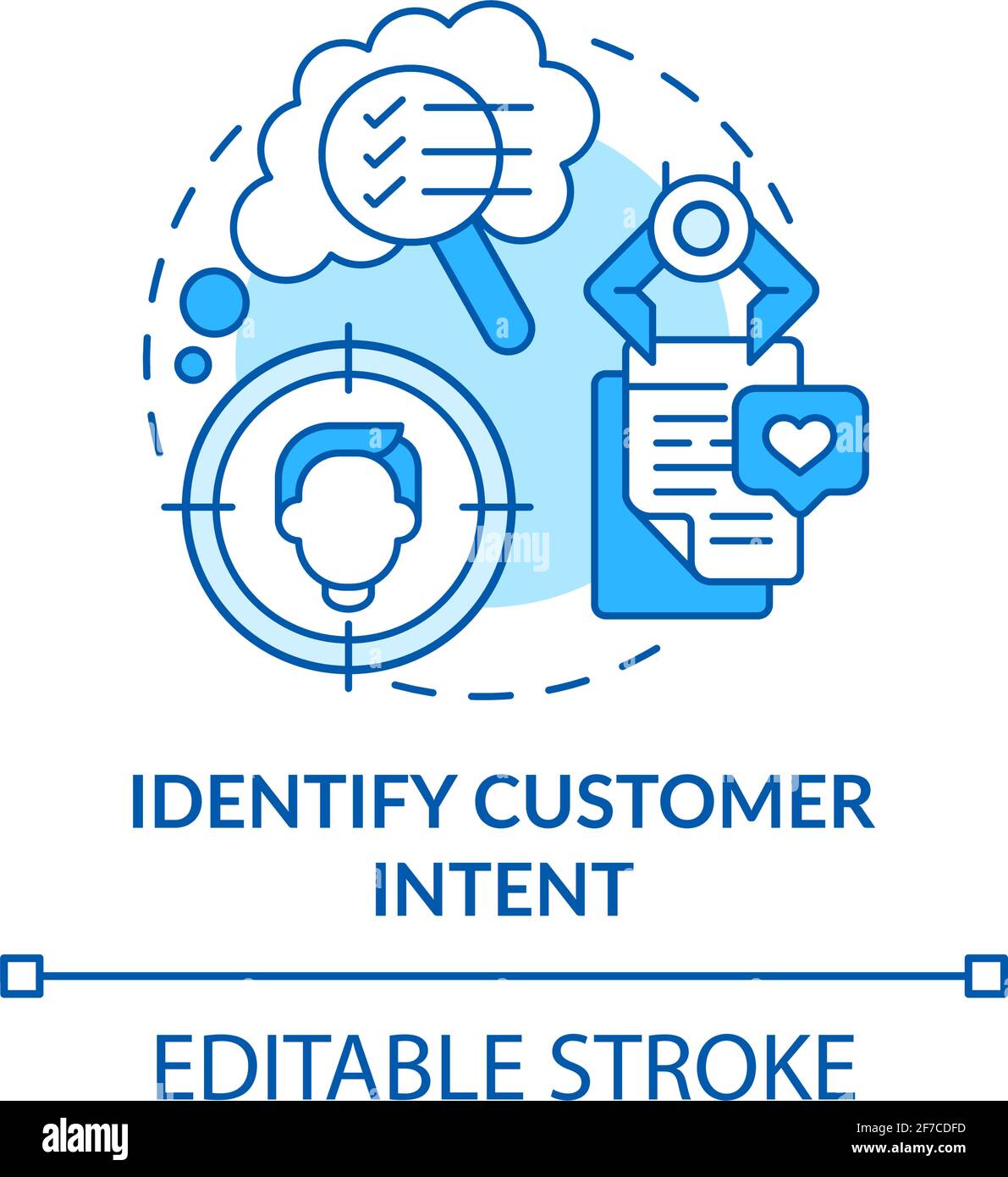 Identify customer intent blue concept icon Stock Vector Image & Art - Alamy